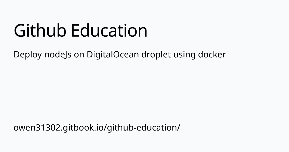 Deploy Nodejs On Digitalocean Droplet Using Docker Github Education
